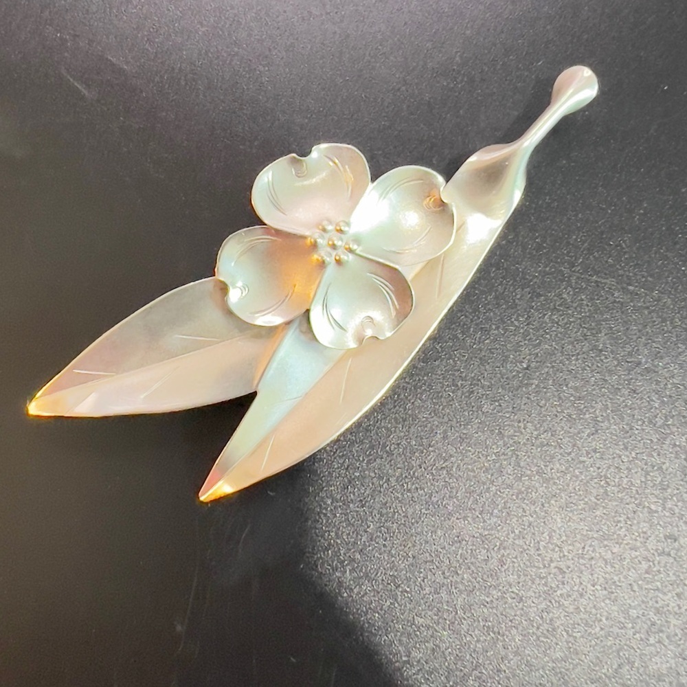925 Sterling Vintage Stuart Nye Dogwood Floral Leaf B… - Gem